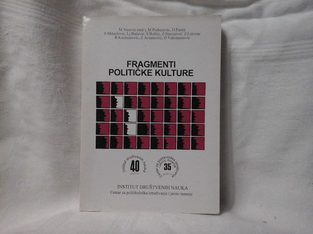Fragmenti političke kulture Podunavac Lutovac Vasović