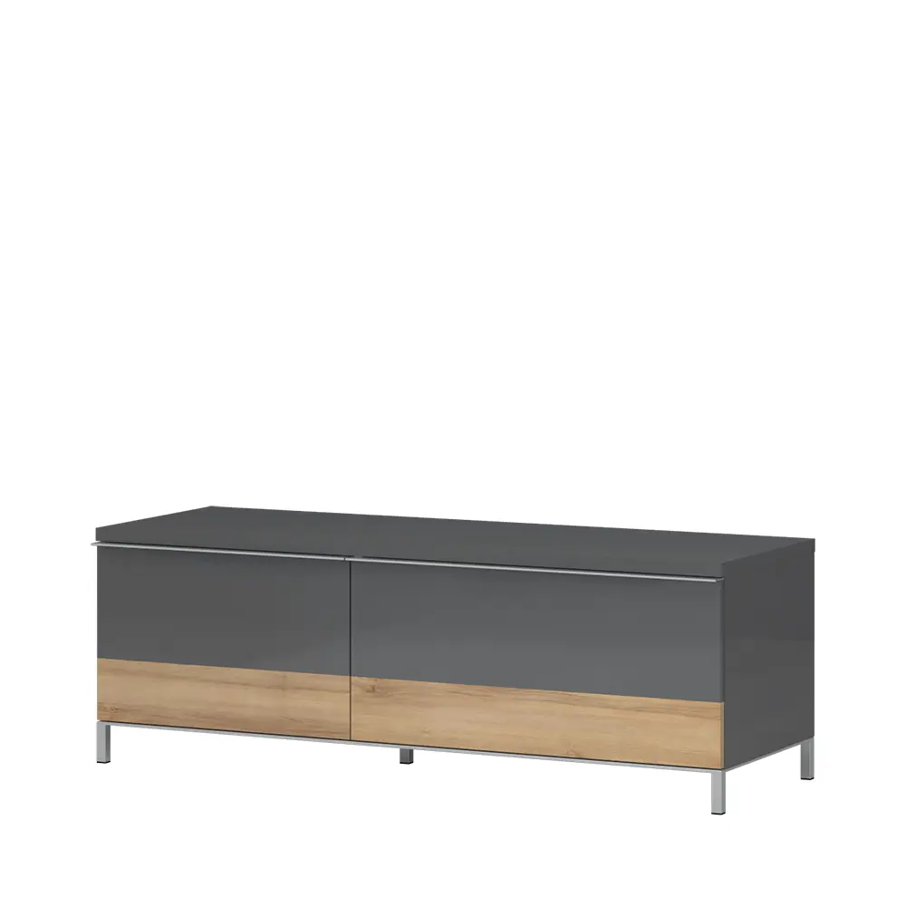 JELA TV STO TV130-1K1F/ON - kolekcija Onyx - Antracit HG lak/Pacifik orah lak - 132x46x45 cm