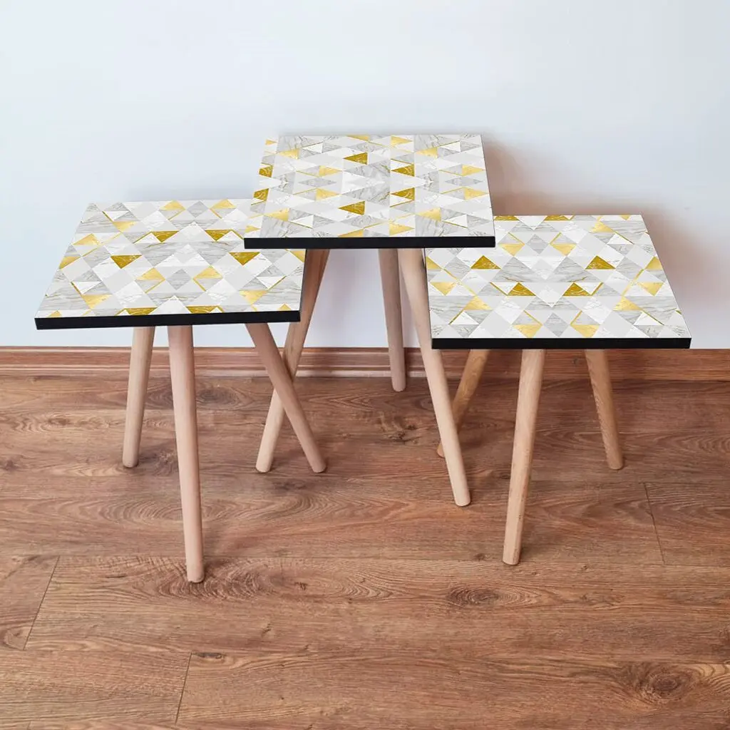 Hanah Home Set klub stočića 3Shp258, 3 komada, Šareni
