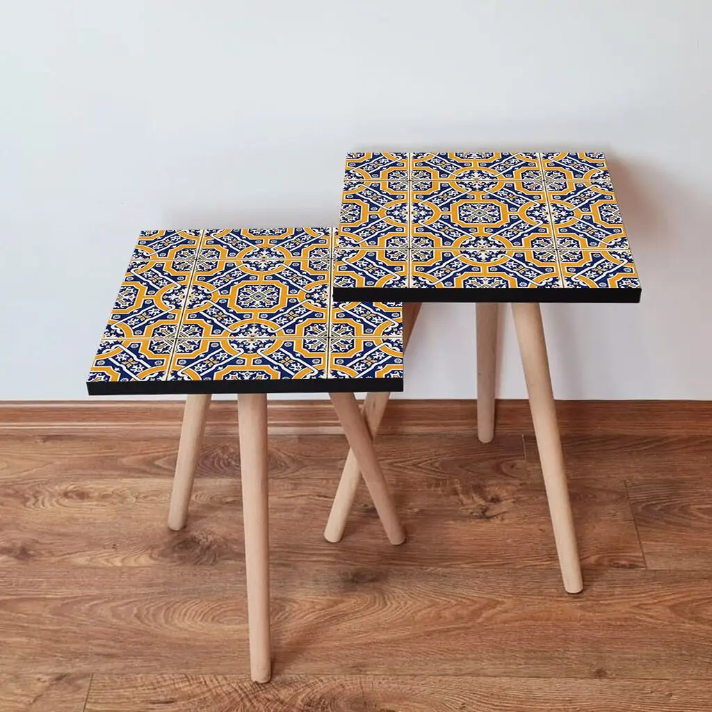 Hanah Home Set klub stočića 2Shp404, 2 komada, Šareni