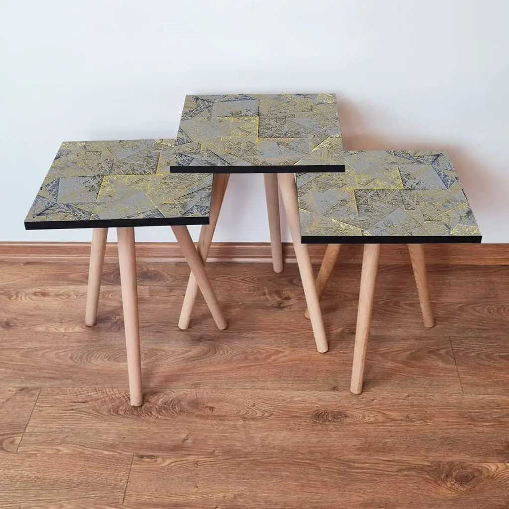Hanah Home Set klub stočića 3Shp225, 3 komada, Šareni