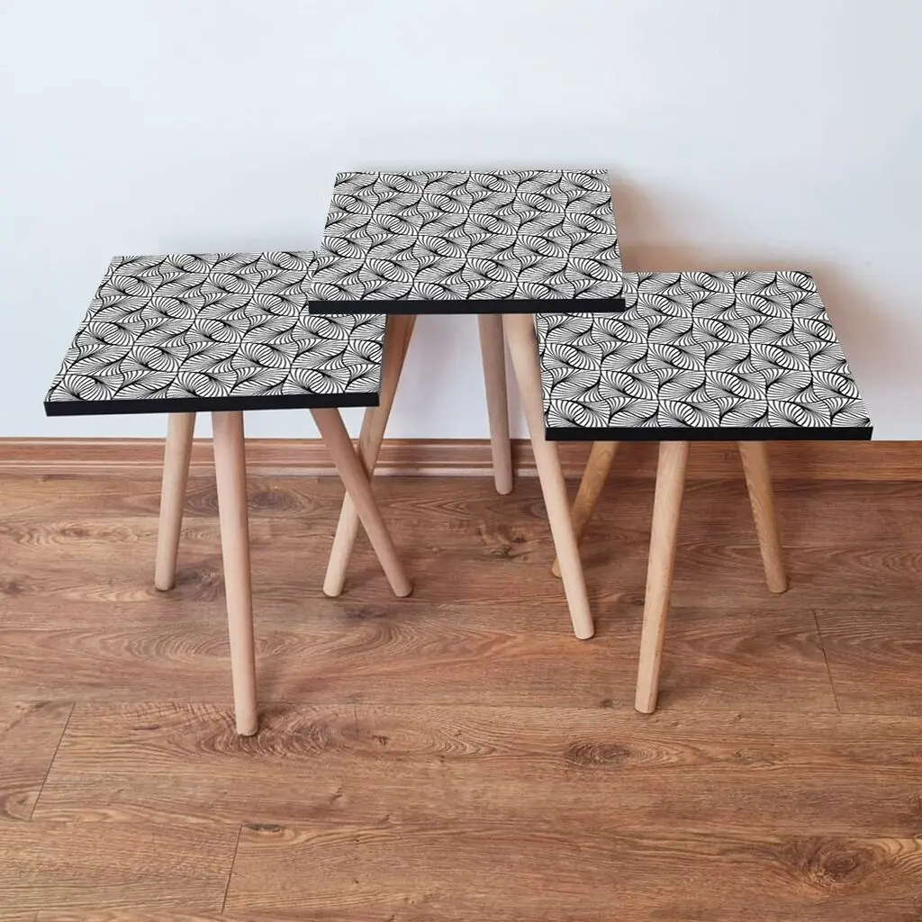 Hanah Home Set klub stočića 3Shp222, 3 komada, Šareni