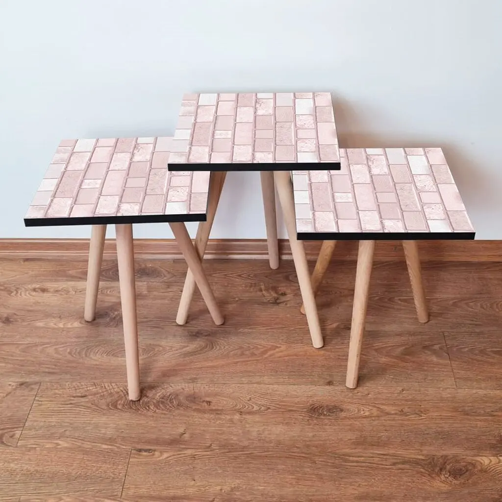 Hanah Home Set klub stočića 3Shp316, 3 komada, Šareni