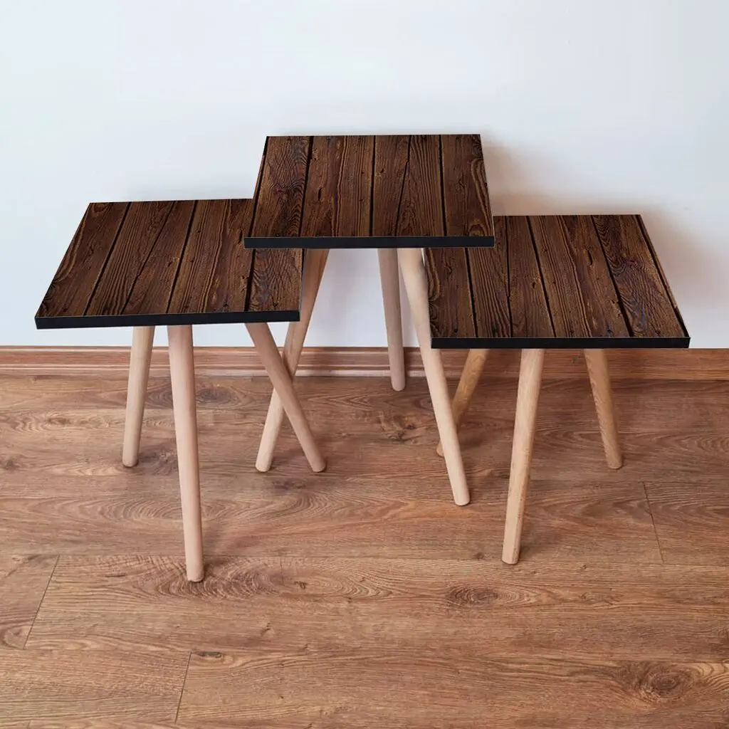 Hanah Home Set klub stočića 3Shp365, 3 komada, Šareni