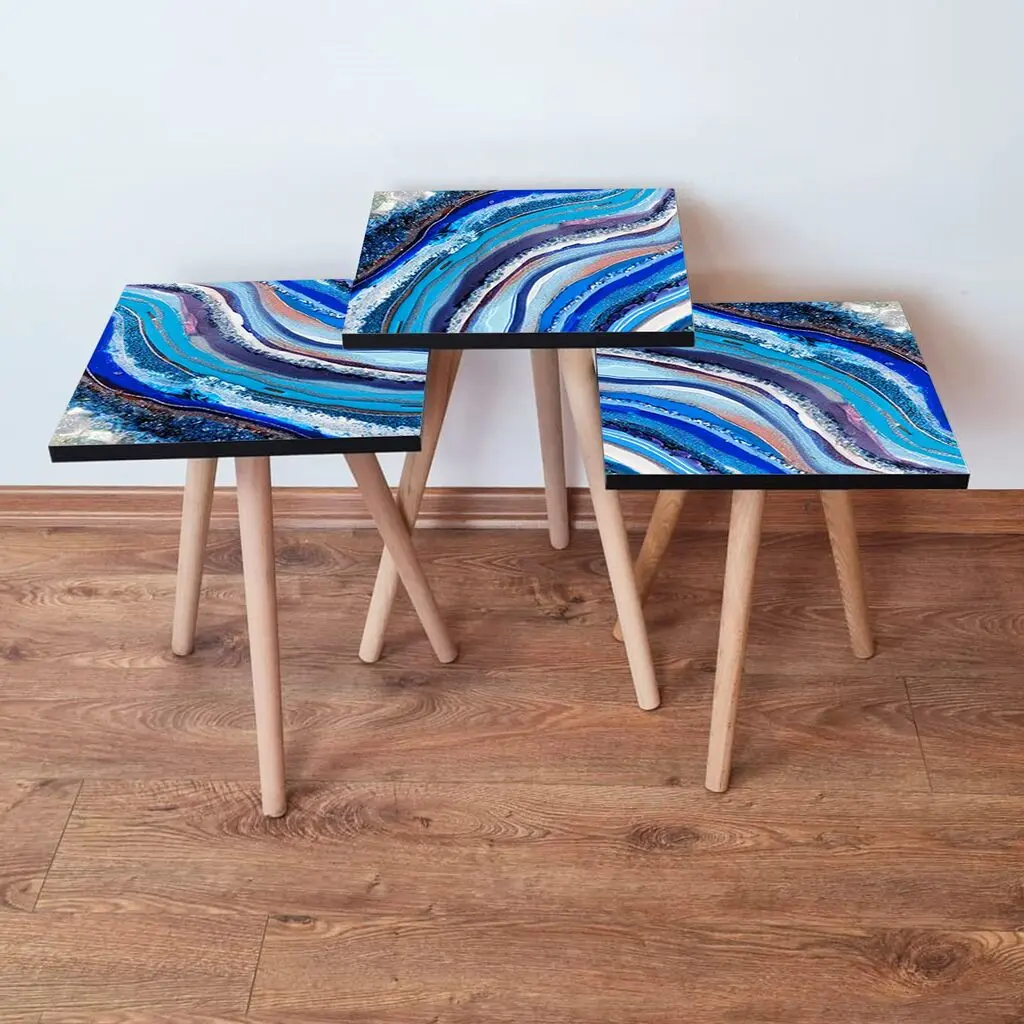 Hanah Home Set klub stočića 3Shp289, 3 komada, Šareni