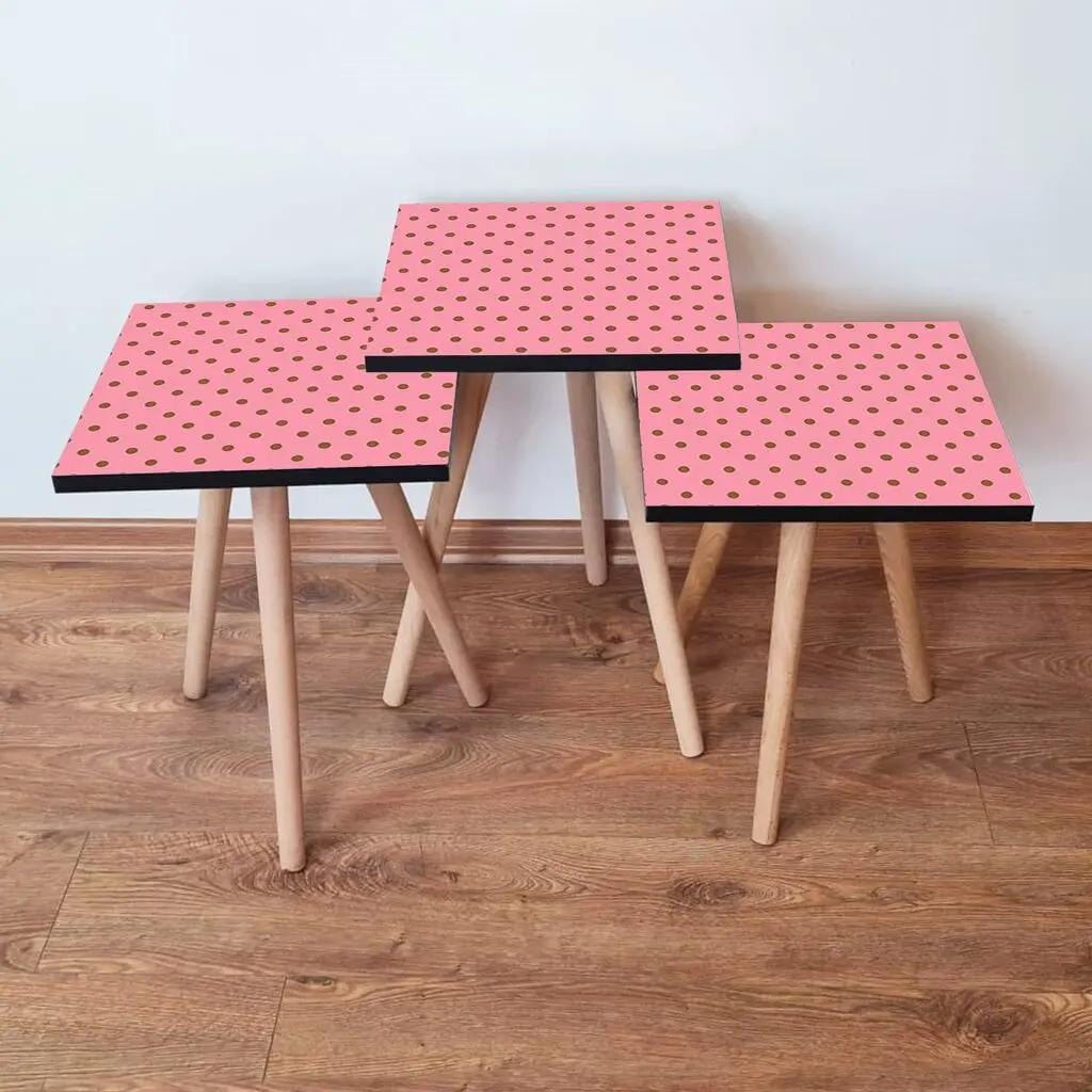 Hanah Home Set klub stočića 3Shp369, 3 komada, Šareni