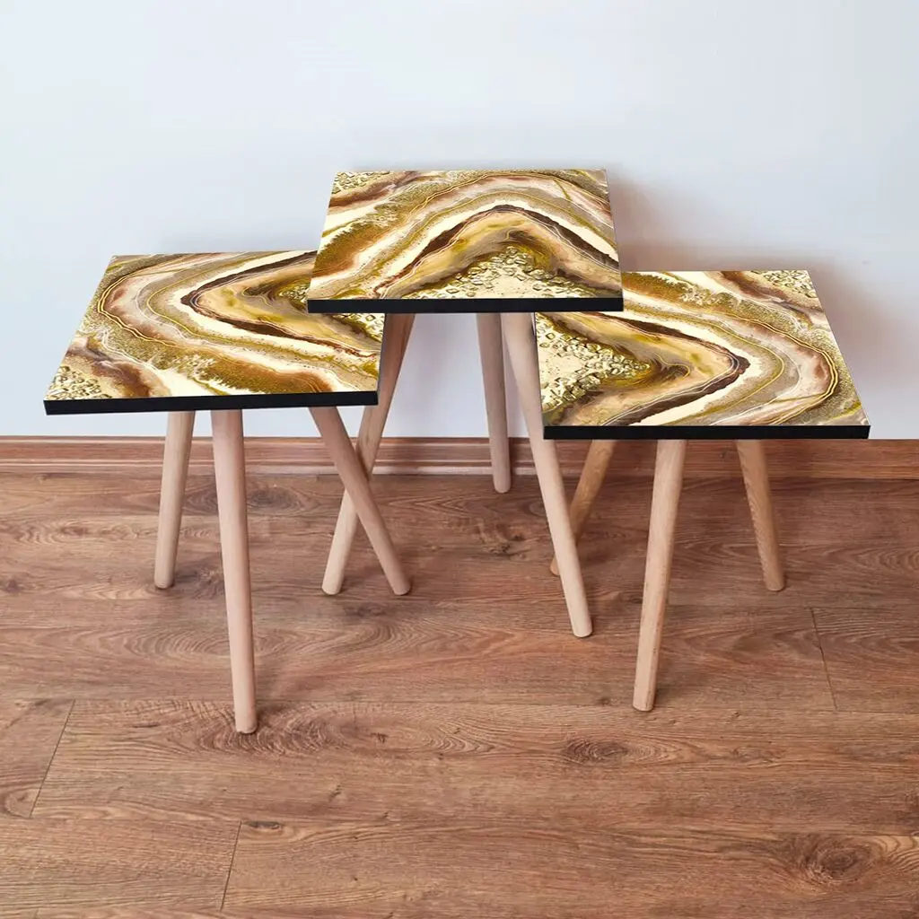 Hanah Home Set klub stočića 3Shp295, 3 komada, Šareni