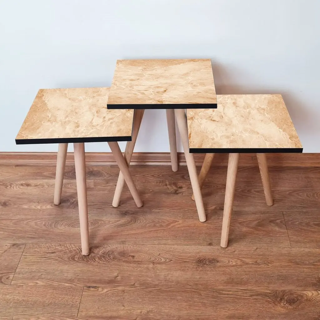 Hanah Home Set klub stočića 3Shp254, 3 komada, Šareni