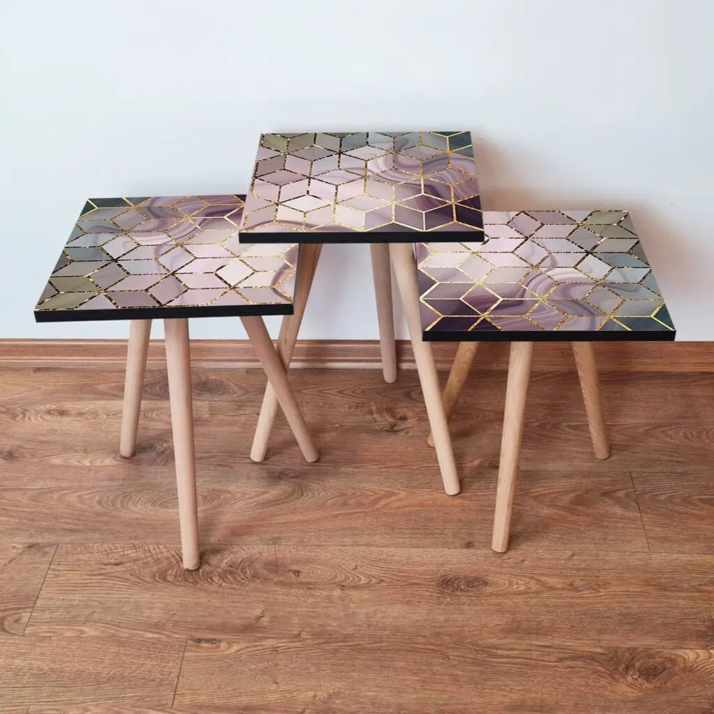 Hanah Home Set klub stočića 3Shp275, 3 komada, Šareni