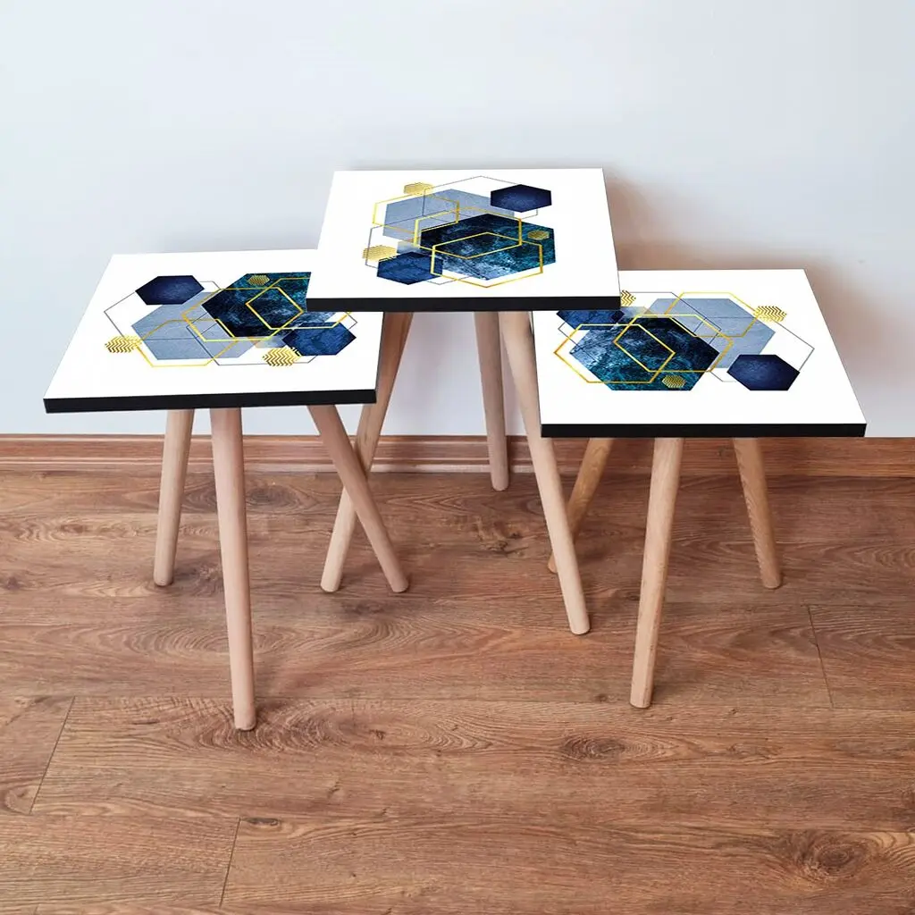 Hanah Home Set klub stočića 3Shp327, 3 komada, Šareni