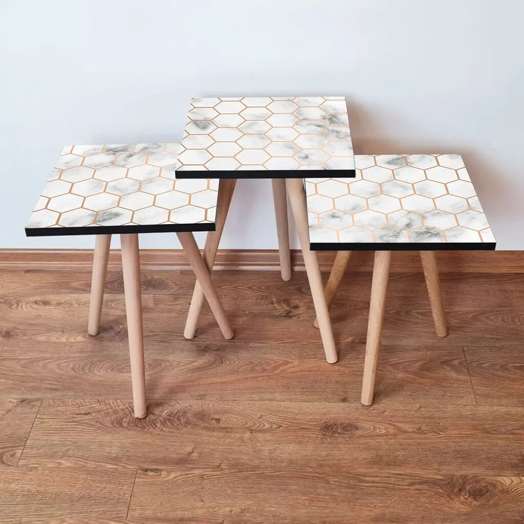 Hanah Home Set klub stočića 3Shp397, 3 komada, Šareni