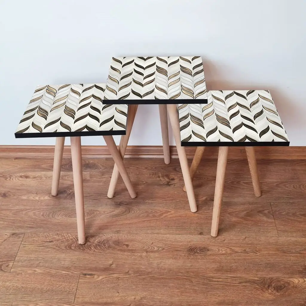 Hanah Home Set klub stočića 3Shp268, 3 komada, Šareni
