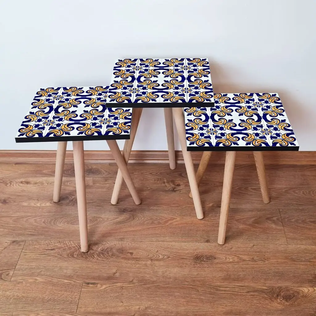 Hanah Home Set klub stočića 3Shp26, 3 komada, Šareni