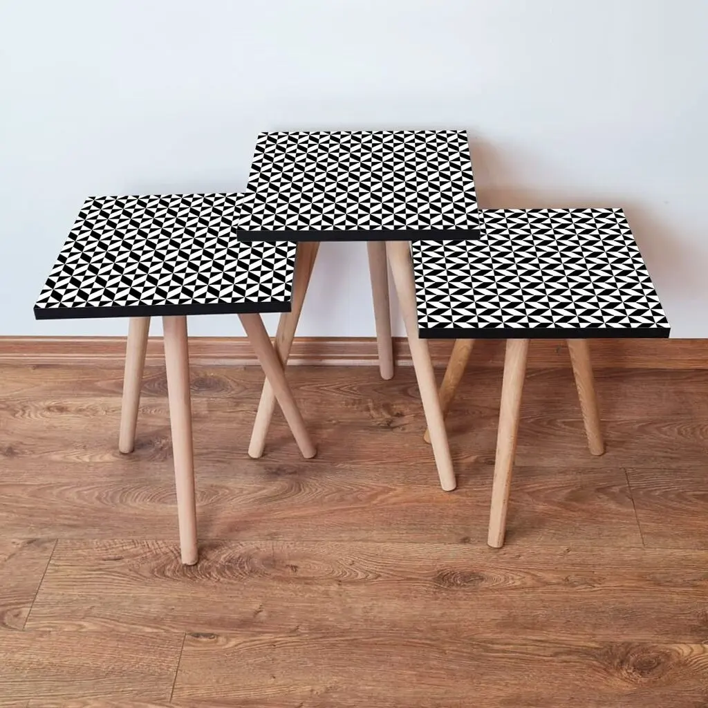 Hanah Home Set klub stočića 3Shp396, 3 komada, Šareni