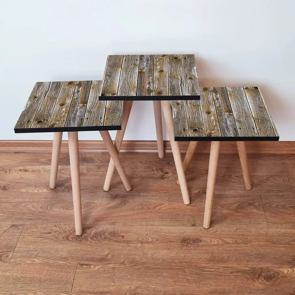 Hanah Home Set klub stočića 3Shp381, 3 komada, Šareni