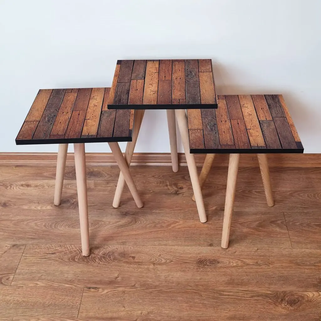 Hanah Home Set klub stočića 3Shp356, 3 komada, Šareni