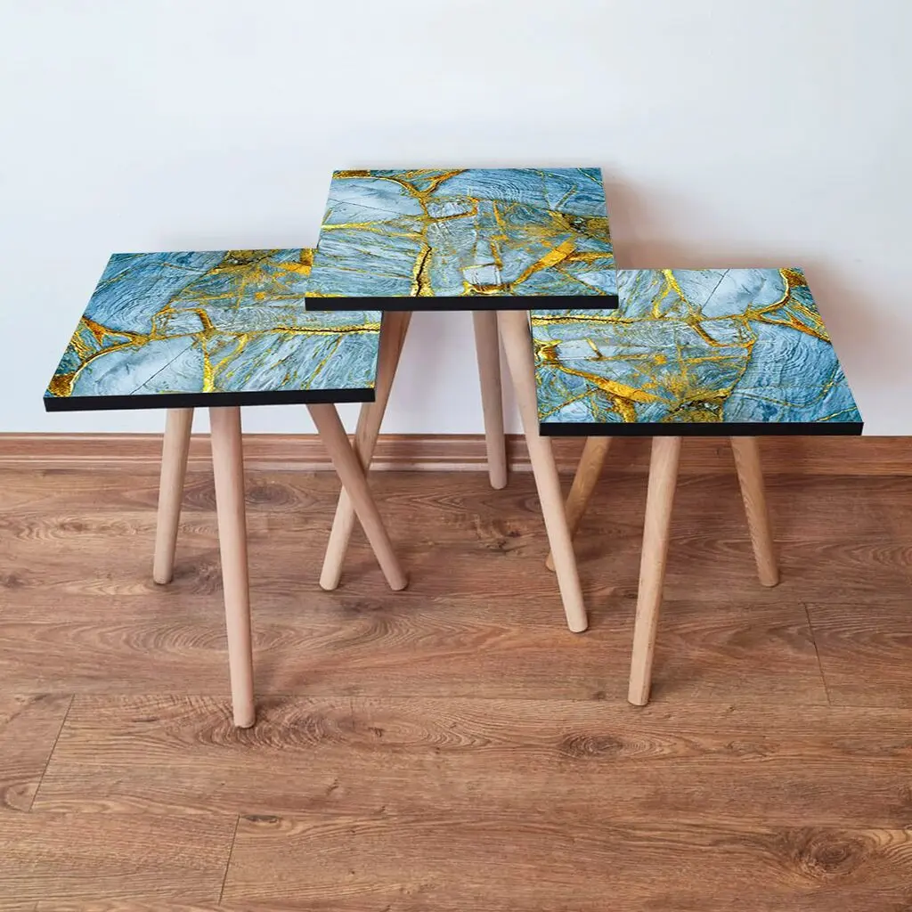 Hanah Home Set klub stočića 3Shp235, 3 komada, Šareni