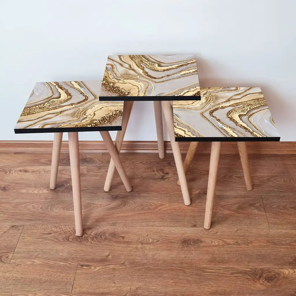 Hanah Home Set klub stočića 3Shp263, 3 komada, Šareni