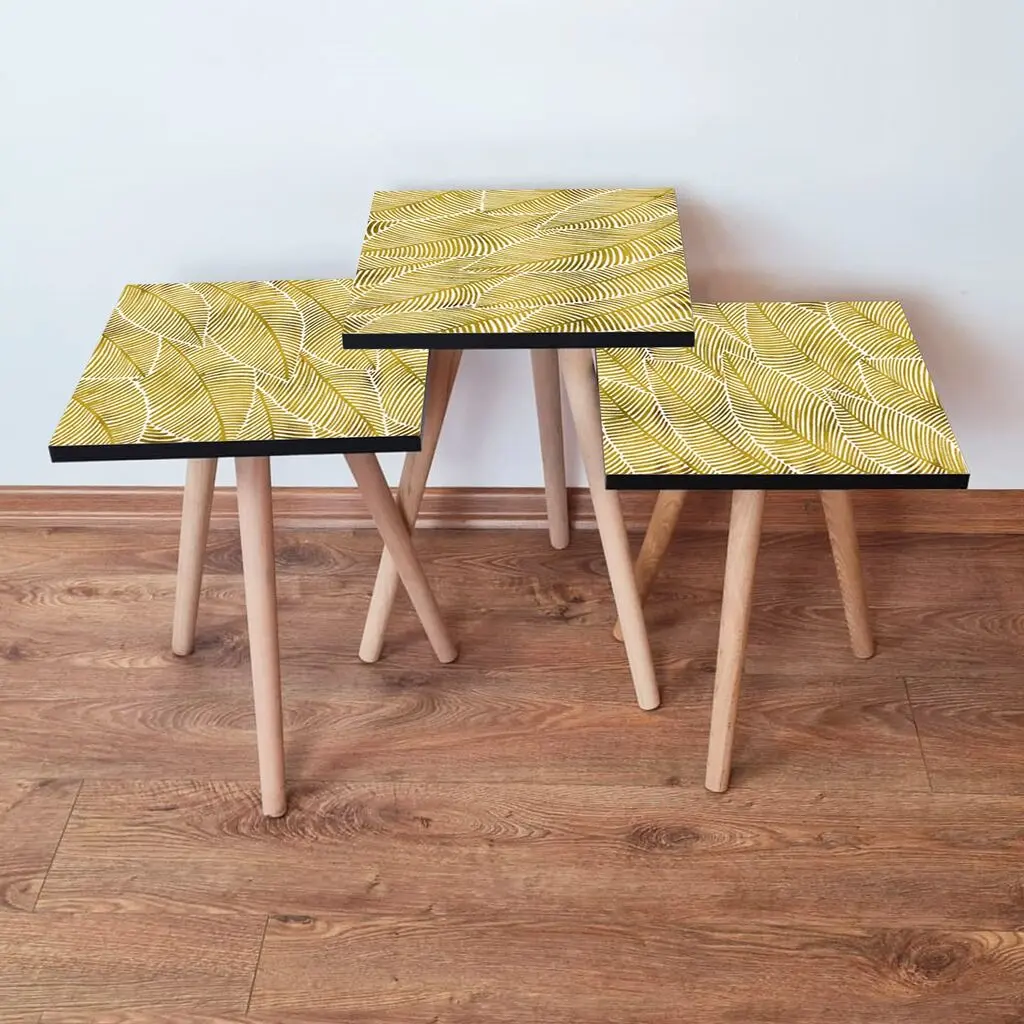 Hanah Home Set klub stočića 3Shp239, 3 komada, Šareni