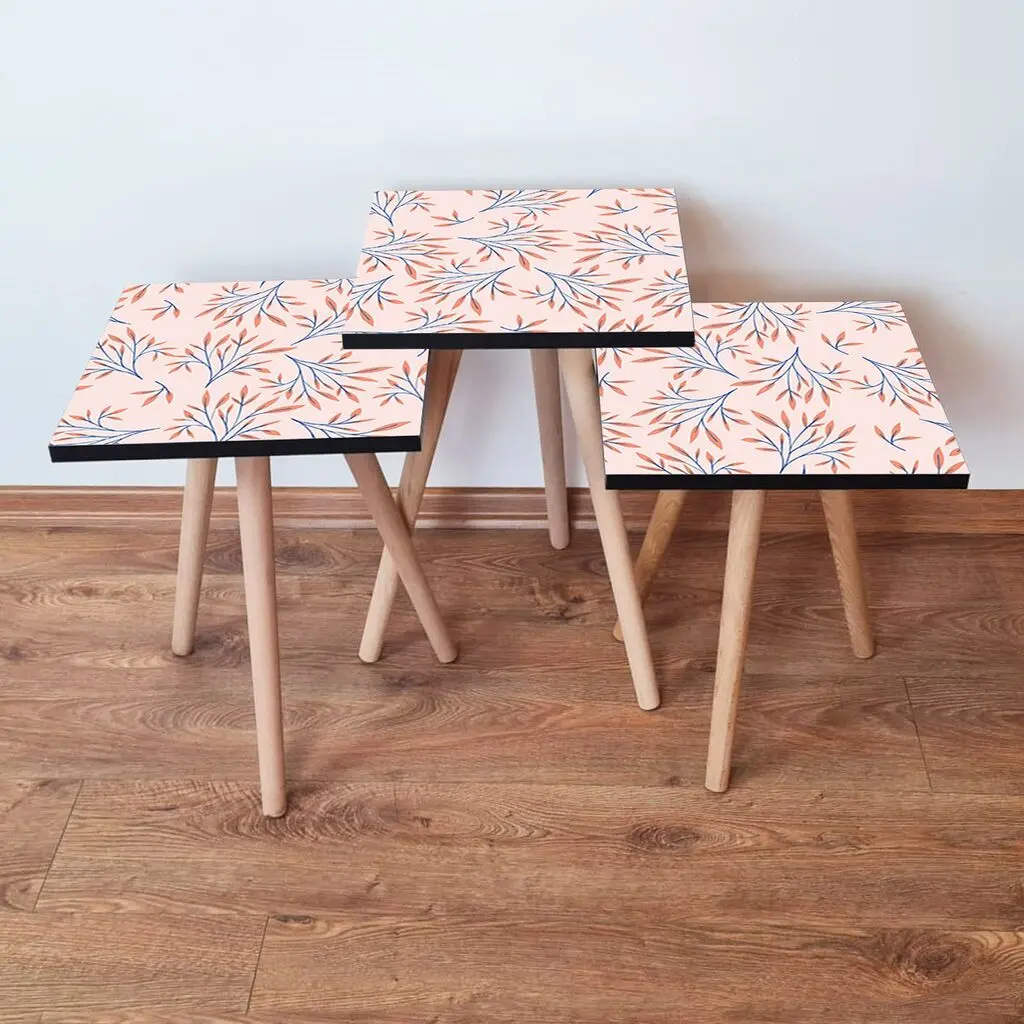 Hanah Home Set klub stočića 3Shp169, 3 komada, Šareni