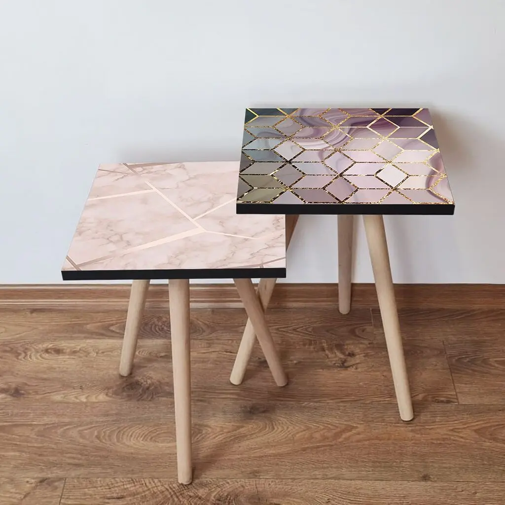 Hanah Home Set klub stočića 2Shp242, 2 komada, Šareni