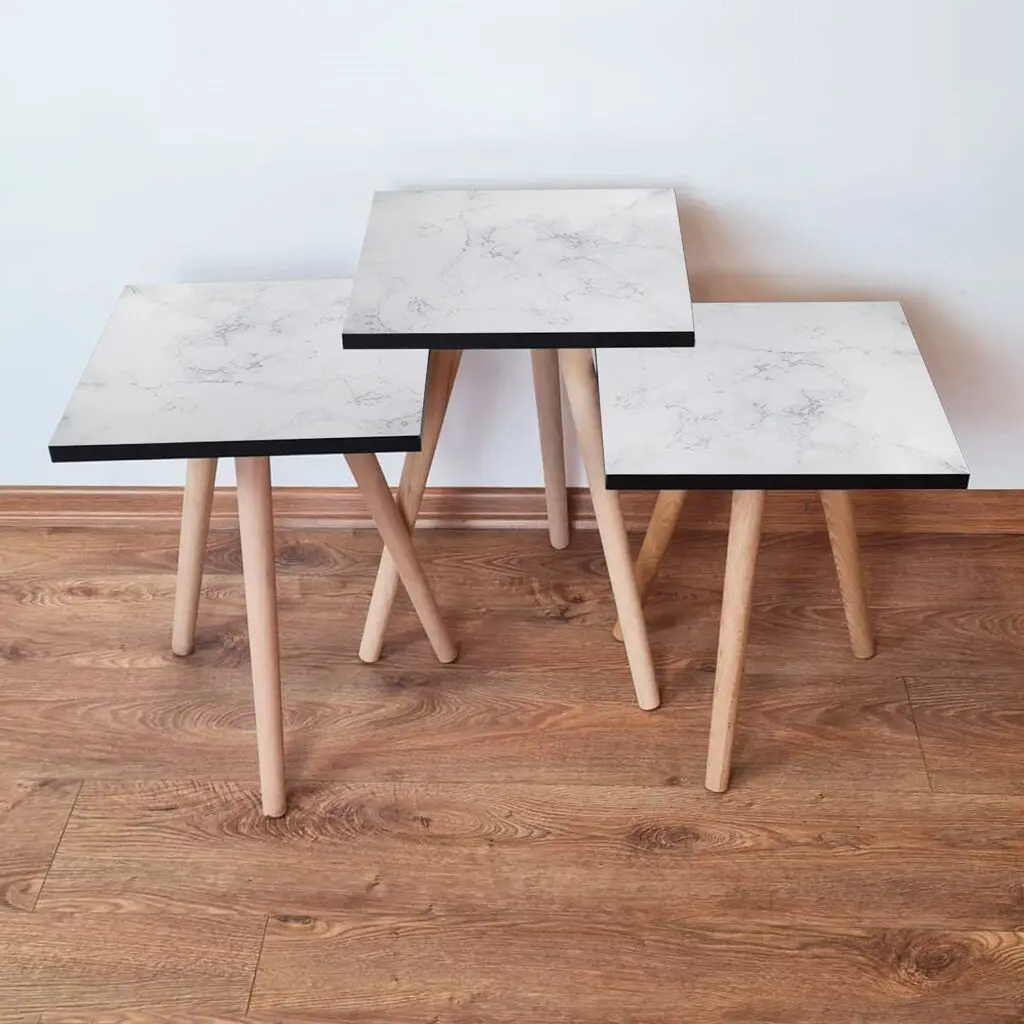 Hanah Home Set klub stočića 3Shp341, 3 komada, Šareni