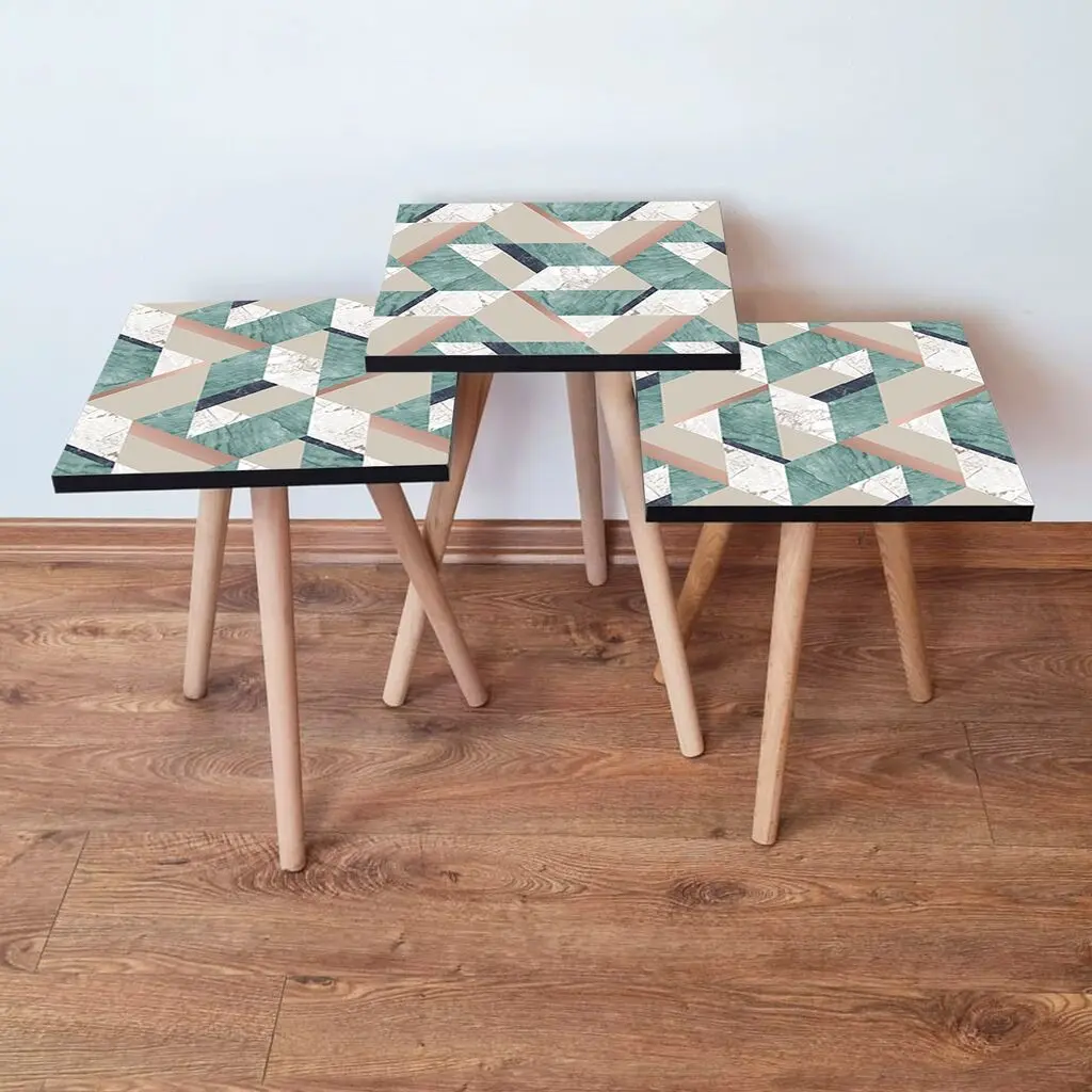 Hanah Home Set klub stočića 3Shp330, 3 komada, Šareni
