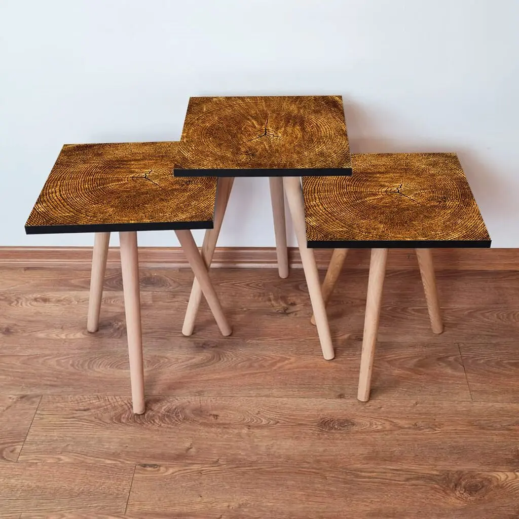 Hanah Home Set klub stočića 3Shp379, 3 komada, Šareni