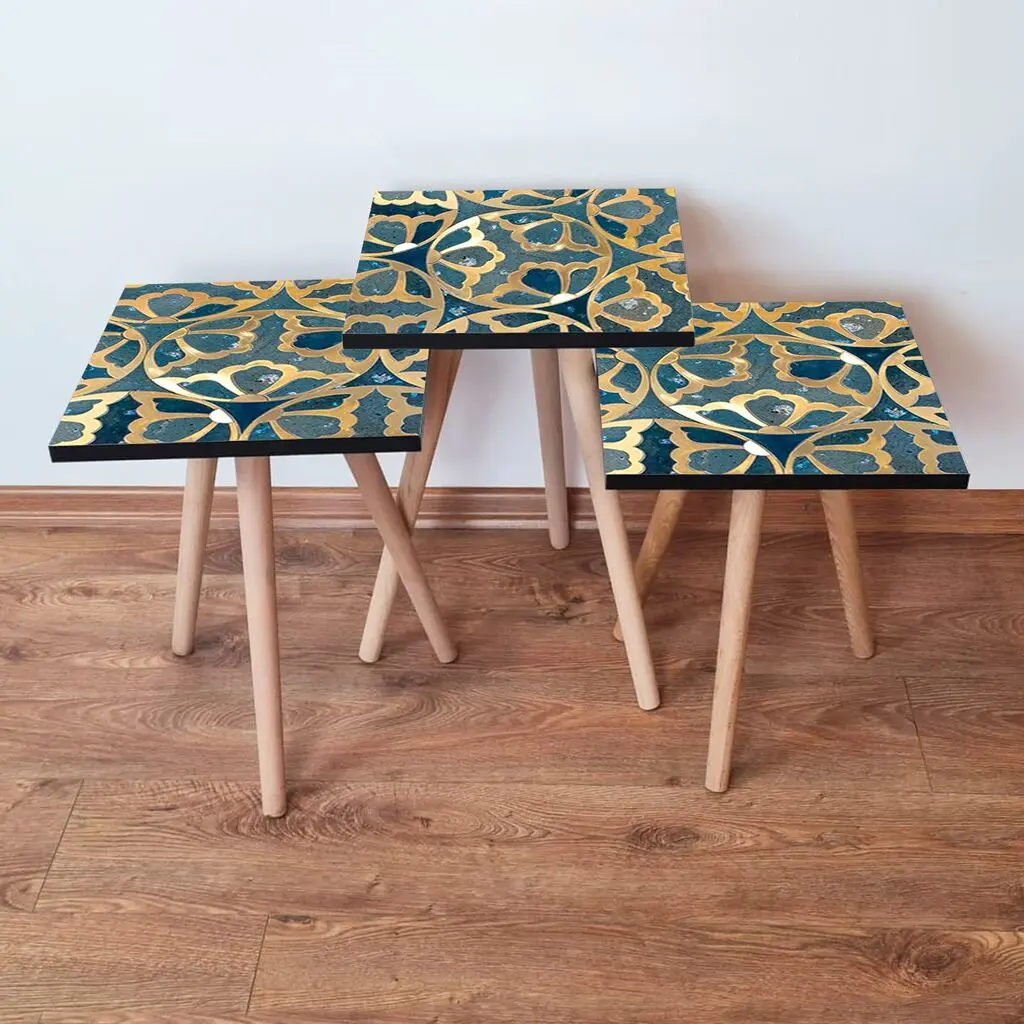 Hanah Home Set klub stočića 3Shp274, 3 komada, Šareni
