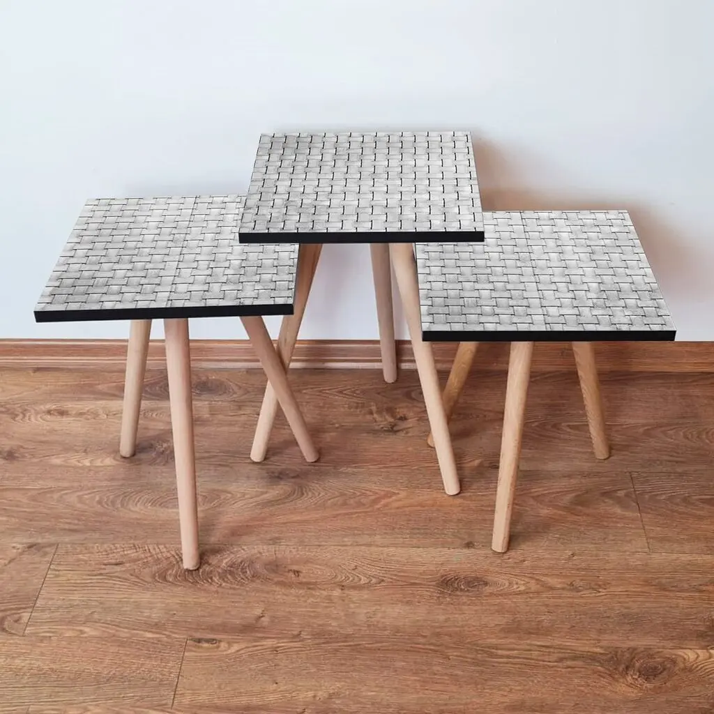 Hanah Home Set klub stočića 3Shp373, 3 komada, Šareni