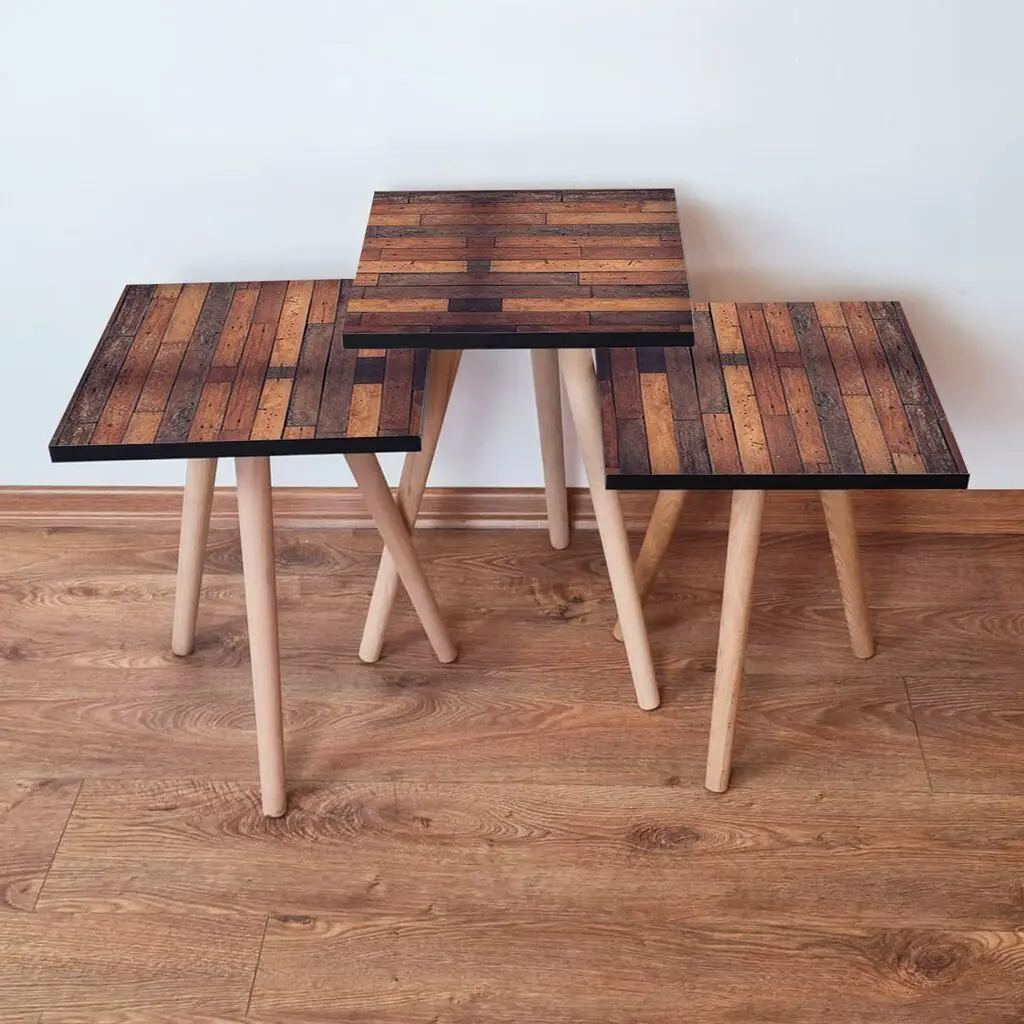 Hanah Home Set klub stočića 3Shp332, 3 komada, Šareni
