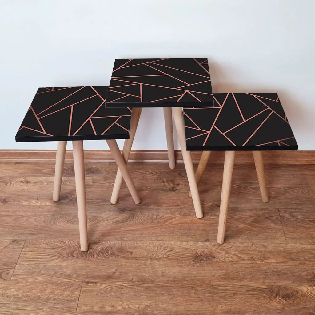 Hanah Home Set klub stočića 3Shp335, 3 komada, Šareni