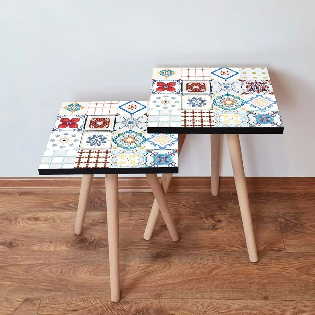 Hanah Home Set klub stočića 2Shp356, 2 komada, Šareni