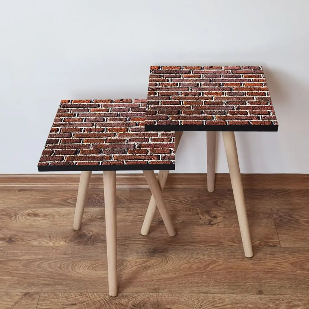 Hanah Home Set klub stočića 2Shp378, 2 komada, Šareni