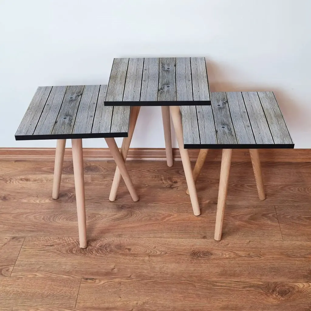 Hanah Home Set klub stočića 3Shp363, 3 komada, Šareni