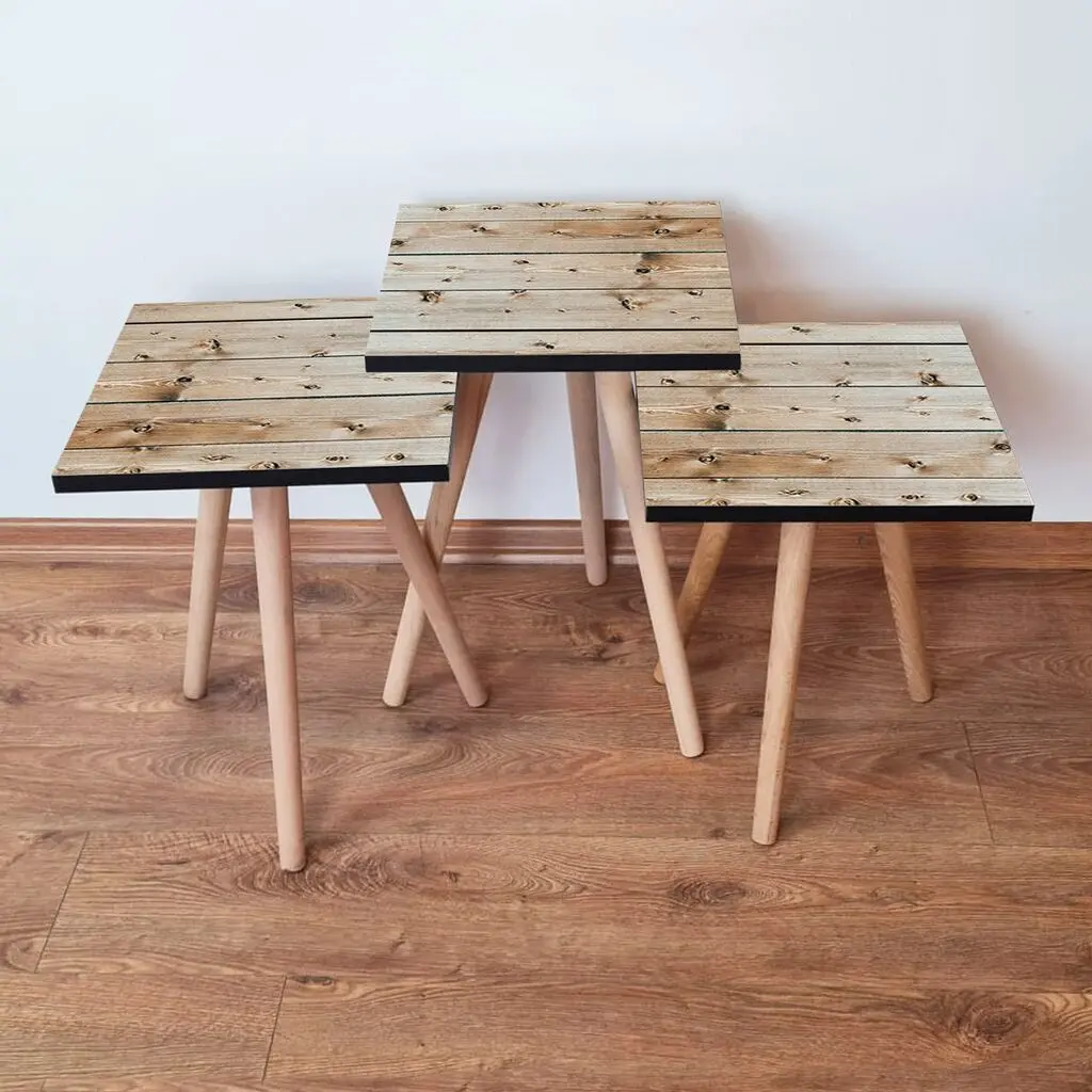 Hanah Home Set klub stočića 3Shp347, 3 komada, Šareni