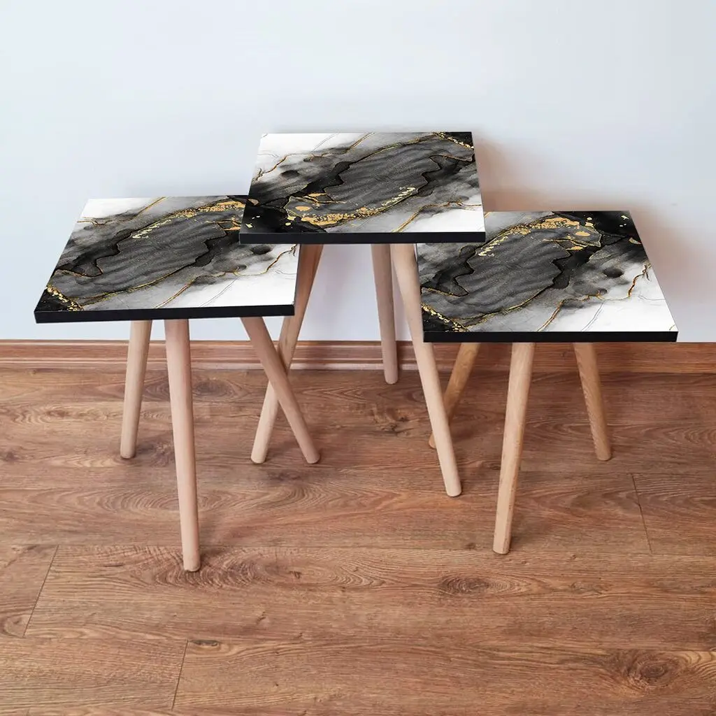 Hanah Home Set klub stočića 3Shp391, 3 komada, Šareni