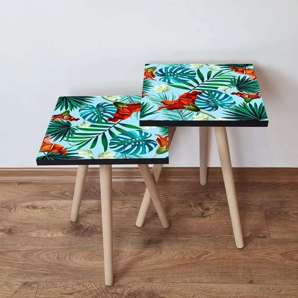 Hanah Home Set klub stočića 2Shp60, 2 komada, Šareni