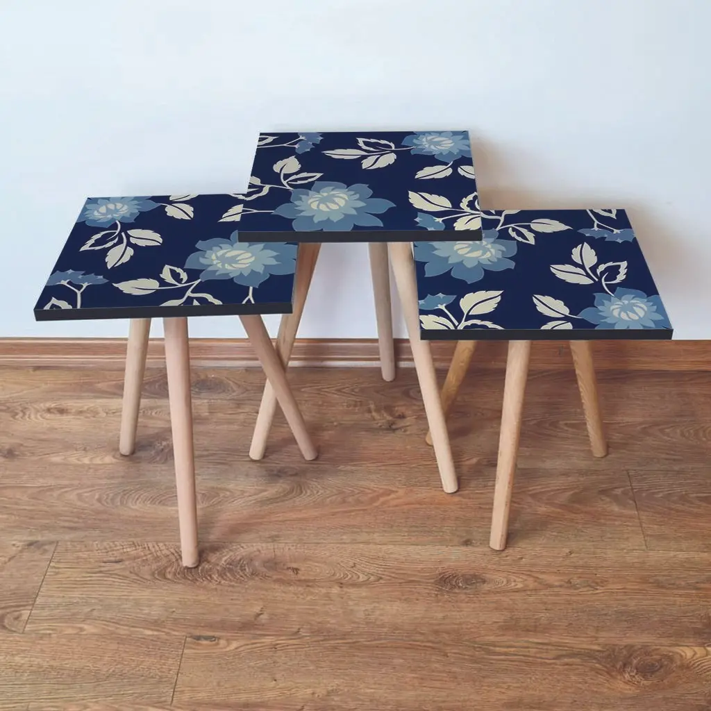 Hanah Home Set klub stočića 3Shp60, 3 komada, Šareni