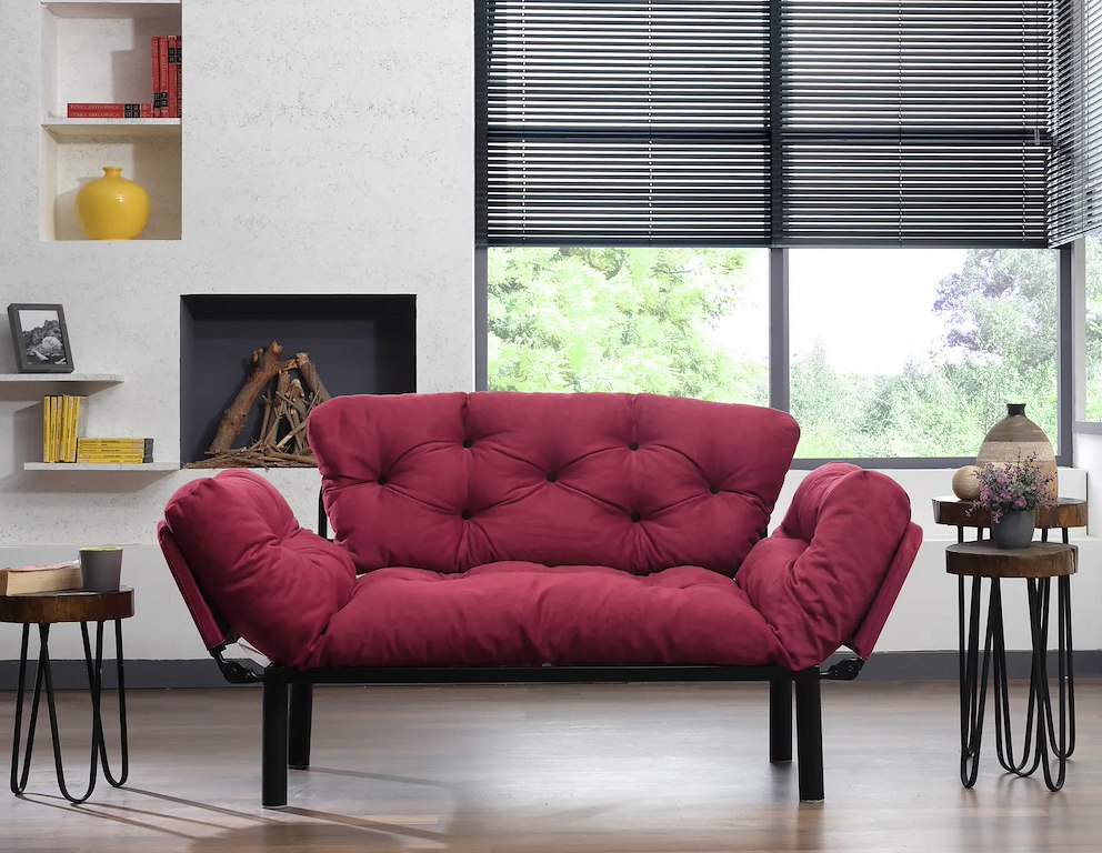 Atelier del Sofa Dvosed na razvlačenje Nitta 155x85x70cm Bordo