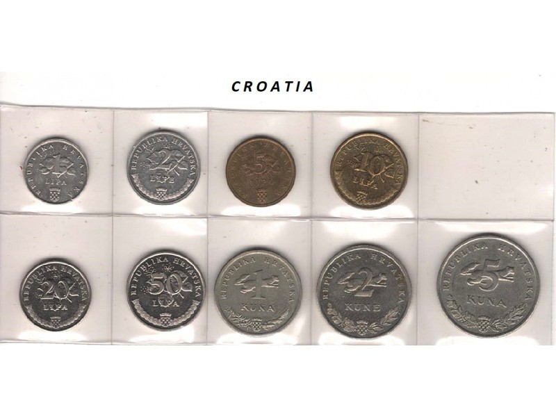 **HRVATSKA - LOT -SVI IZAŠLI APOENI 1 LIPA do 5 KUNA **