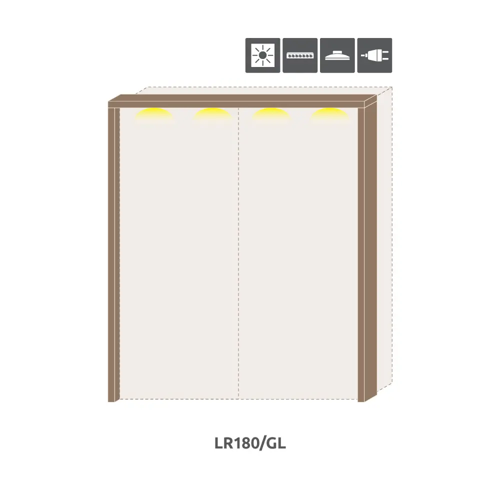 JELA RAM ZA KLIZNI PLAKAR SA RASVETOM LR181/GL - kolekcija Gala - Pacifik orah - 2.5x228x17.5 cm