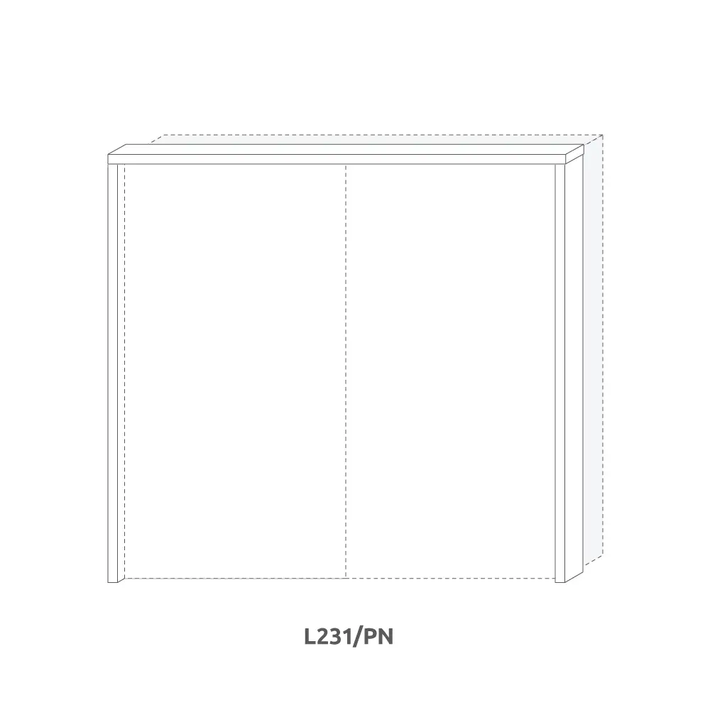 JELA Ram kliznog plakara L281 - kolekcija Piano - Kristalno Bela HG Lak - 275x2.5x17.3 cm