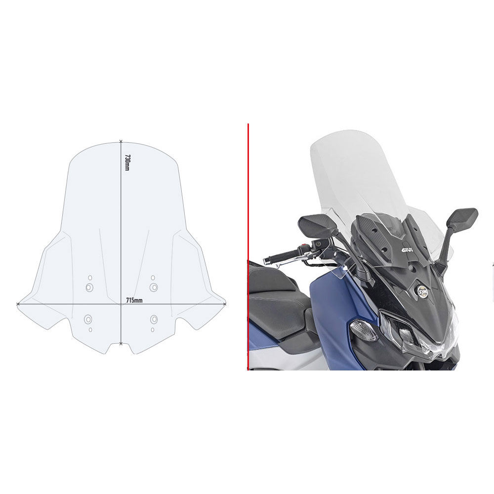 GIVI D7060ST vizir providni povišeni SYM Maxsym TL 500 / TL 508 (2020-2025)