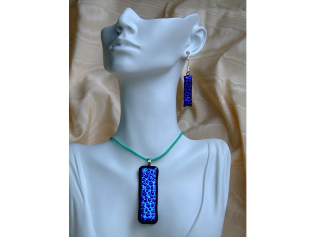 SET Dichroic Staklo - Komplet INDIGO-PLAVO 3