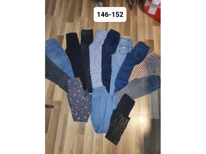 Paket dečijih pantalona 13 kom 146-152-158 ( 11-12 Y)