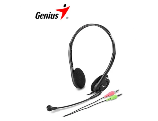 Genius HS-200C + Single Jack Cable slušalice sa mikrofonom crne