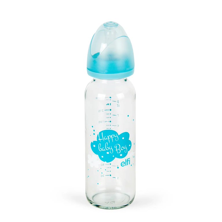 Elfi Staklena flašica Sweet Baby 240 ml – plava