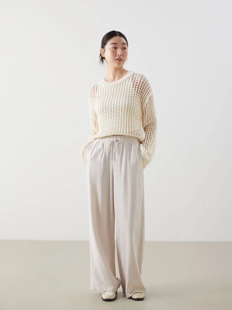 LC Waikiki Ženske pantalone S53035Z8-CTL, Široke nogavice, Bež