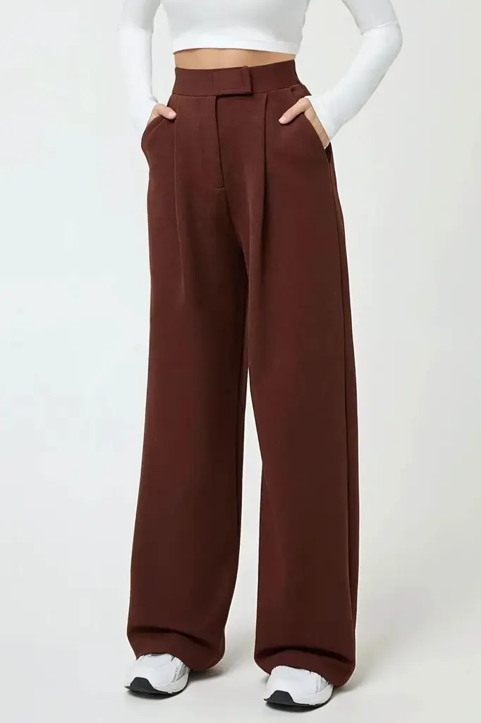 Hiccup Ženske pantalone M6GKY31U, Široke nogavice, Bordo